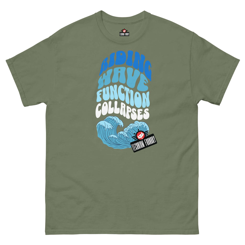 Riding Wave Function Collapses T-Shirt By Technium Foundry